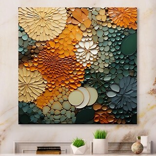 Designart "Hardedge Art Earthy Euphony VI" Abstract Metal Large Print ...
