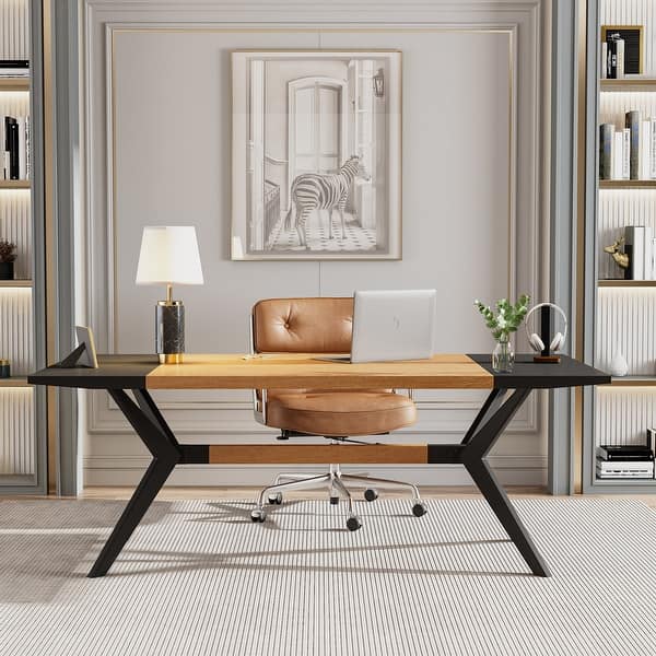 63 Inch Executive Desk, Large Computer Office Desk Workstation ...