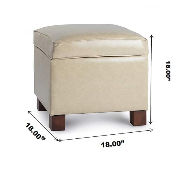 Enova Home Nova 18 Inches Modern Elegant Leather Square Storage Ottoman ...
