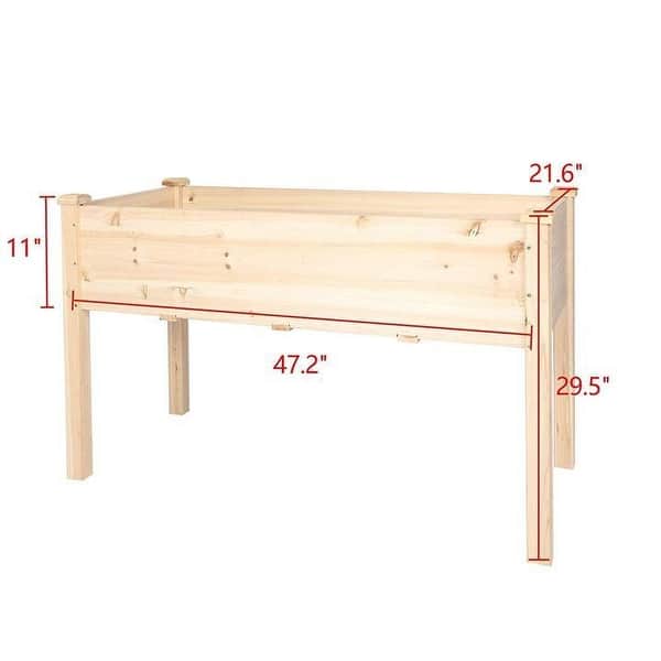 Raised Garden Bed Wood Patio Elevated Planter Box Kit with Stand for ...