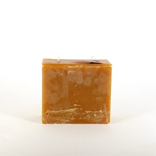 Rectangle 2-Wick Pillar Candle 6.3"x5.15"x3.15" Cognac - Cognac - Bed ...
