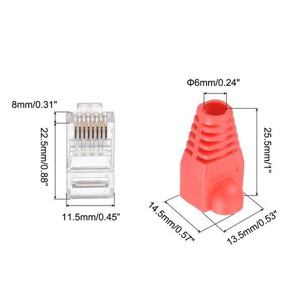 RJ45 Cat6 Connector RJ45 Ends 8P8C Modular Plug Pass Through Connector ...