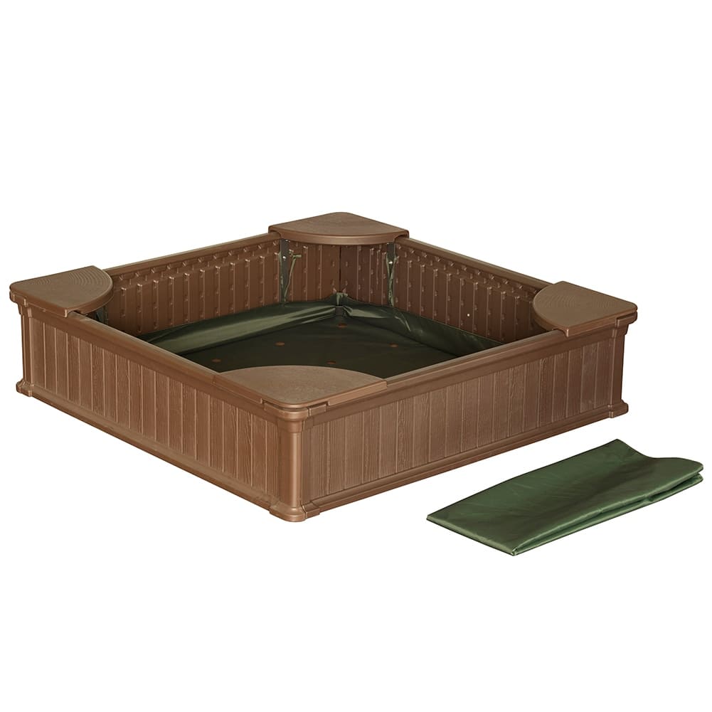 Modern Home Weather Resistant Outdoor Sandbox Kit (4 feet wide x 4 feet ...