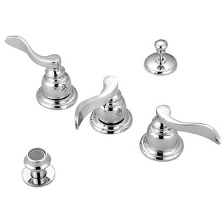 Kingston Brass NuWave French Three-Handle Deck Mount Bidet Faucet - Bed ...