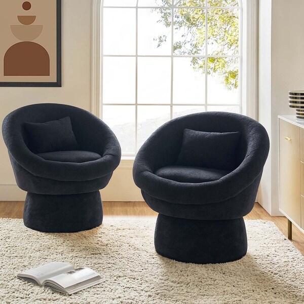 Patti Modern Upholstered Swivel Barrel Chair Set by HULALA HOME Bed Bath Beyond 39202496