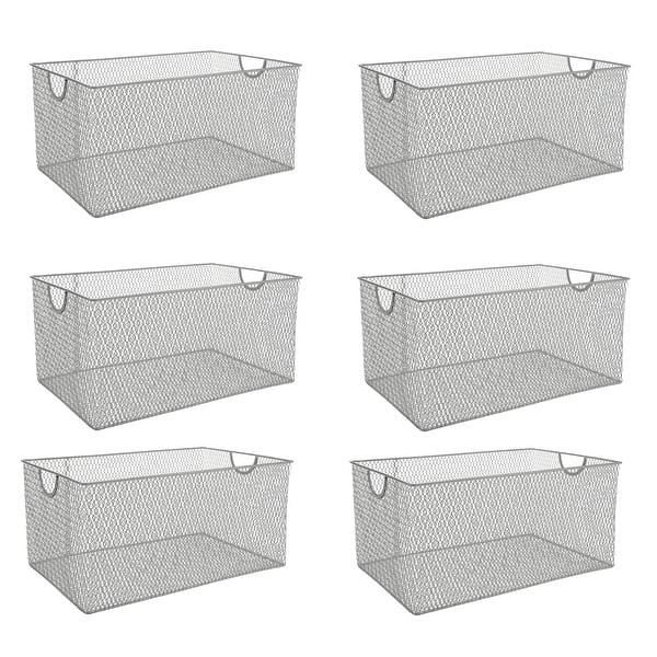 Ybm Home Wire Mesh Open Bin Shelf Storage Basket Kitchen Pantry ...