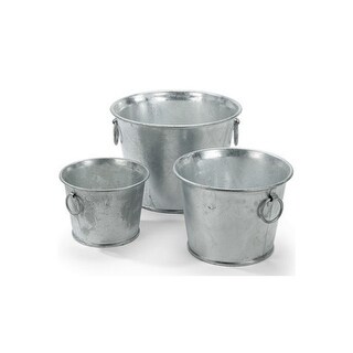 Set Of 3 Round Galvanized Bucket - Bed Bath & Beyond - 41367574