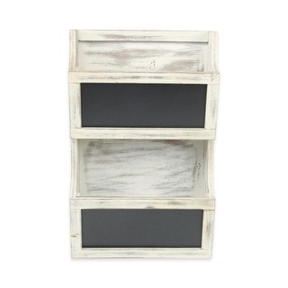 19" White and Black Wall Organizer with Chalkboard - Bed Bath & Beyond ...