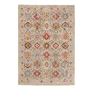 Shahbanu Rugs THE SUNSET ROSETTES Wool And Pure Silk Hand Knotted ...