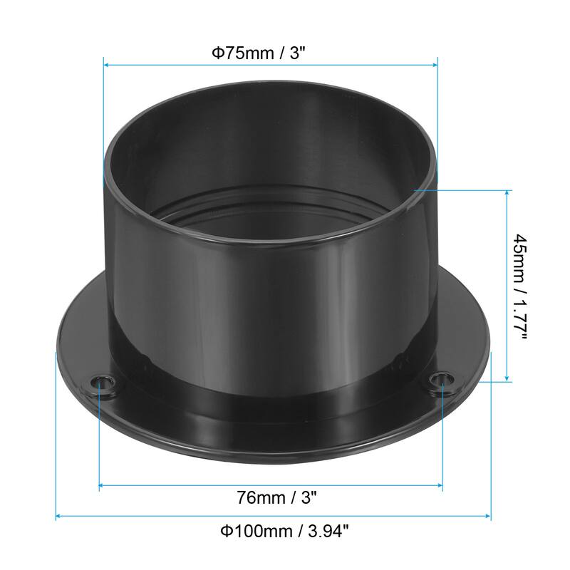 Duct Connector Flange ABS Pipe Exhaust Duct Mounting Plate with Screws ...