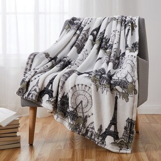 VCNY Home Europe Multicolor Printed Plush Throw - Bed Bath & Beyond ...