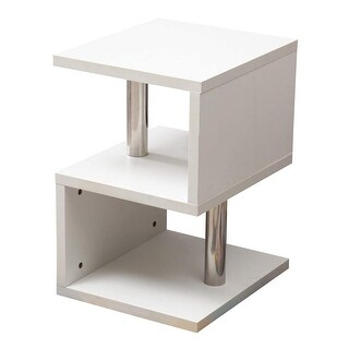 Coffee Table, S-Shaped Tea Table Modern Design High Gloss End Desk with ...