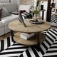Round Coffee Table with Solid Wood Storage Circle Center Table - Bed ...