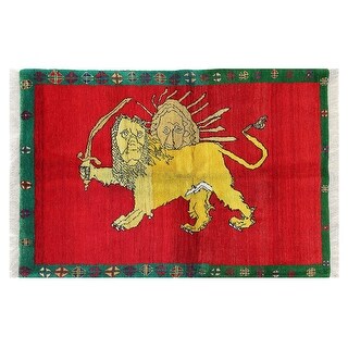 Animal Pictorial Shiraz Persian Area Rug 3'7'' X 5'5'' - 3'7'' x 5'5 ...