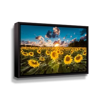 Sunflower Starburst Gallery Wrapped Floater-framed Canvas - Bed Bath ...