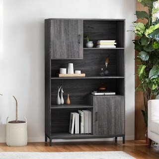 Contemporary Cube Unit Bookcase with Faux Wood and Iron Legs - Bed Bath ...