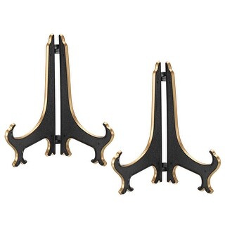 8" Acrylic Plate Stand Holder, 2 Pack Foldable Frame Holder Black Gold ...