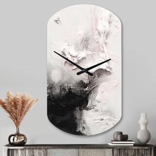 Designart - White Twist Watercolor III - Abstract Painting Wall Clock ...