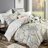 3pc Queen Geometry Hexagon Bedding Set Grey - Bed Bath & Beyond - 39982078