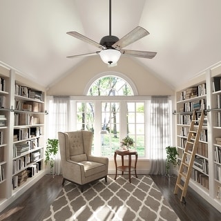 Hunter 60" Reveille Noble Bronze Ceiling Fan with LED Light, Pull Chain ...