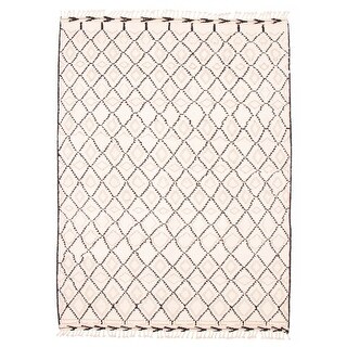 ECARPETGALLERY Hand-knotted Marrakesh Cream Wool Rug - 8'2 x 11'1 - Bed ...