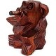 Wooden Hand Carved Smoking Monkey Statue Figurine Handmade Art Rustic ...