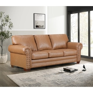 American Furniture Classics Vegan Leather Rolled Arm Sleeper Sofa - Bed ...