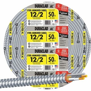 Southwire 50 Ft. 12/2 AC Armored Cable Electrical Wire - 1 Each - 12 ...