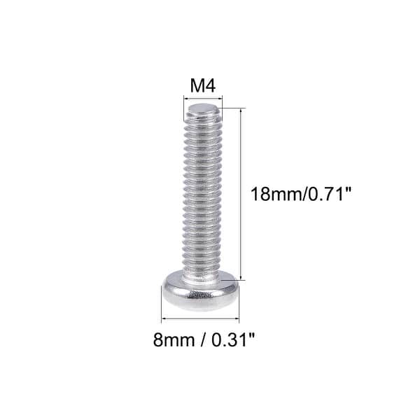 M4x18mm Machine Screws Pan Phillips Cross Head Fasteners Bolts 30 Pcs ...