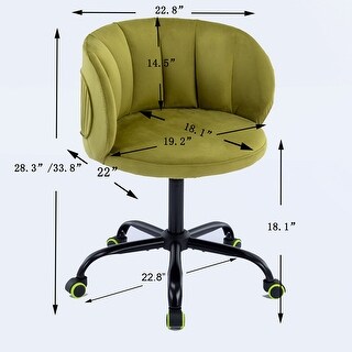 Velvet office chair, can rotate 360 degrees, with pulley - Bed Bath ...