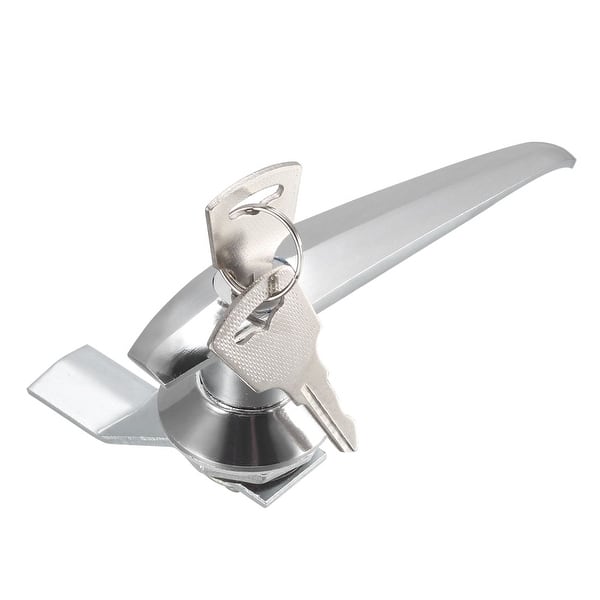120mm Metal L Shaped Handle Door Passage Locking Lever Lock w Keys ...