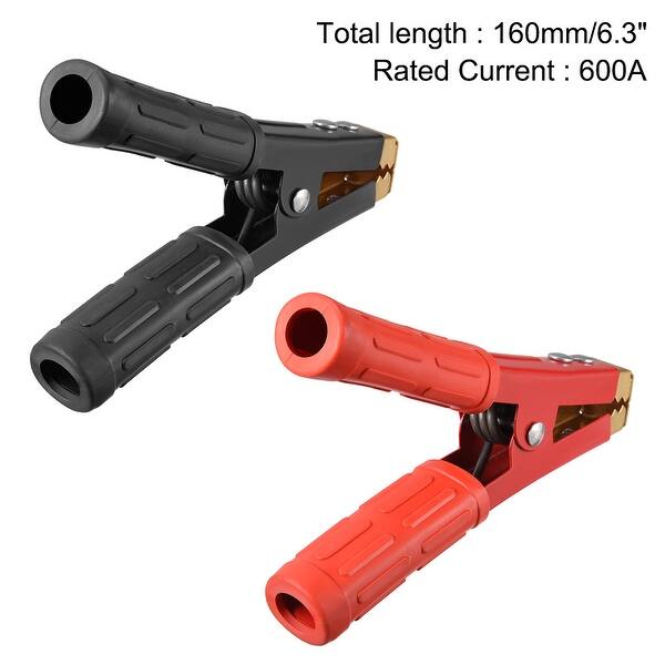 2 Pcs Alligator Clip Adapter Test Clamp Half Shroud Red Black - 600A ...