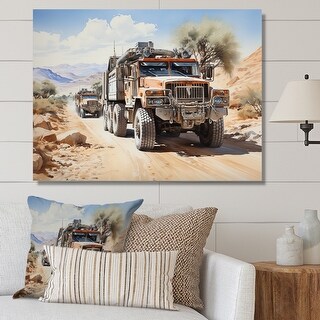 Designart "Military Truck In Gulf War I" Military Wall Art Living Room ...