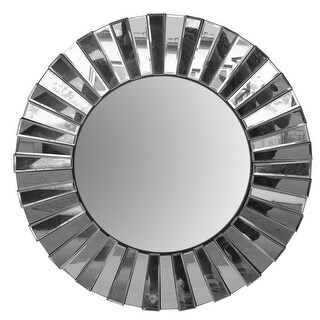 28 in Round Floating Wall Mirror, Contemporary Style Wall Mirror ...