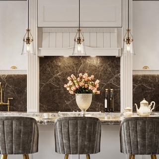 Haye Modern Gold 1-Light Mini Glass Pendant Light for Kitchen Island ...