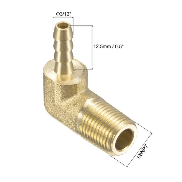 Brass Hose Barbed Fitting Elbow Male Thread Right Angle Pipe Connector ...