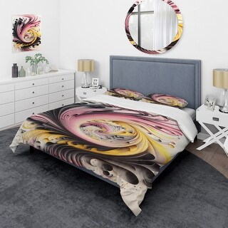 Designart "Multi-Color Paint Swirl I" Pink Modern - Bedding Cover Set ...