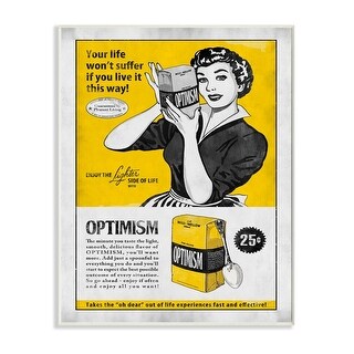 Stupell Packaged Optimism Funny Inspirational Vintage Comic Book Design ...