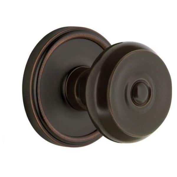 Grandeur Georgetown Solid Brass Rose Privacy Door Knob Set with Bouton - Bed Bath & Beyond ...
