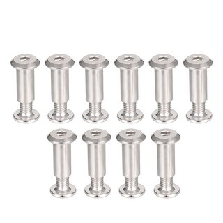 Hex Socket Screw Post Binding Binder LeatherM6x10mmZinc Plated10 Sets ...