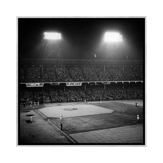 iCanvas "1947 Baseball Night Game Under The Lights Players Standing For ...