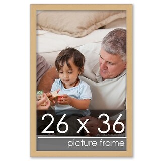 26x36 Traditional Natural Complete Wood Picture Frame with UV Acrylic ...