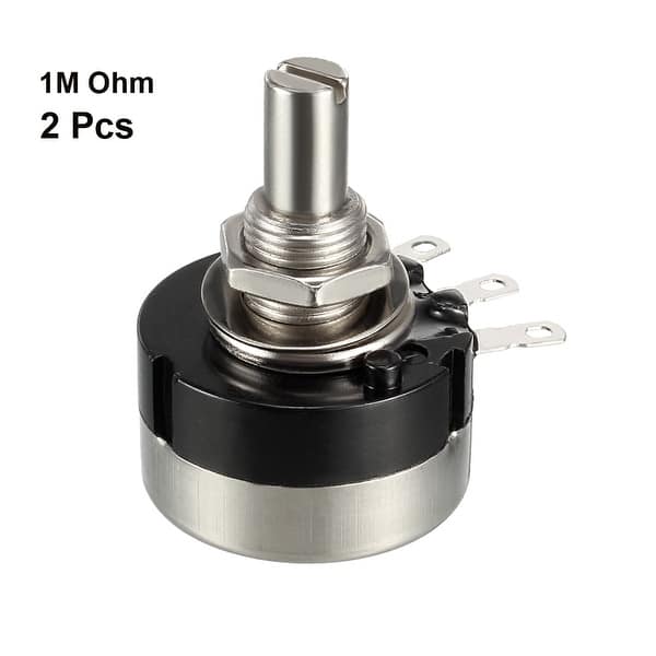 1M Ohm Variable Resistors Single Turn Rotary Carbon Film Potentiometer ...