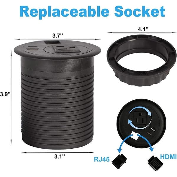 Recessed Power Strip AC Outlet & USB Type A & C & Receptacle Outlet ...