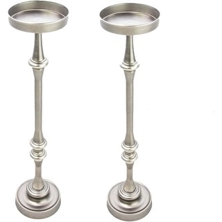 Martini Traditional Iron Metal Side Table in Brushed Silver - Bed Bath ...