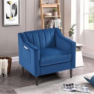 Modern Velvet Fabric Upholstered Accent Sofa Couch Tufted Single Sofa ...