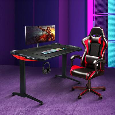 Home Office Gaming Desk Gaming Computer Desk,T Shape Leg Table ...