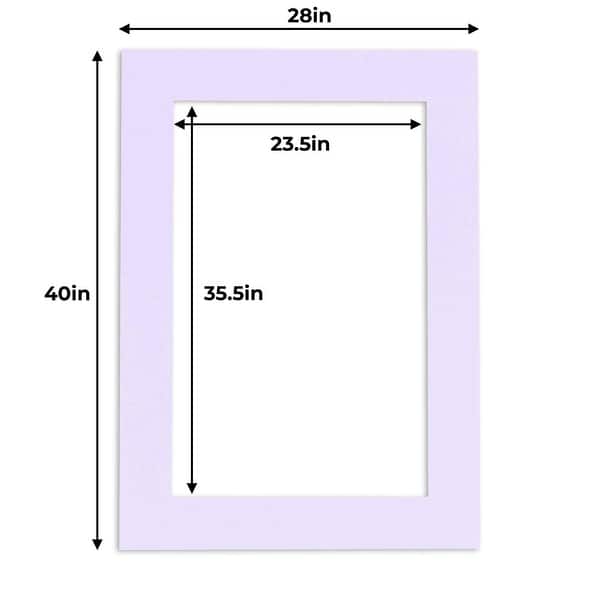 28x40 Mat for 24x36 Photo - Light Purple Matboard for Frames Measuring ...