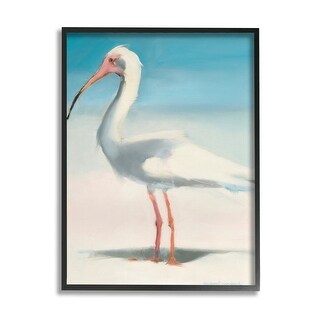 Stupell Egret Portrait Beach Sand Gradient Framed Giclee Art by ...