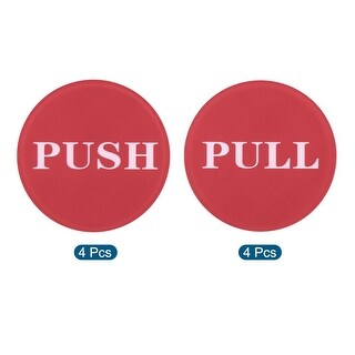 8Pcs Push Pull Door Sign Adhesive Round Acrylic Wall Sticker Marker Red ...